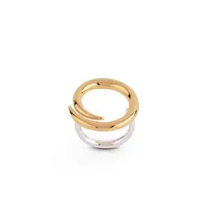 DINNY HALL White / Yellow Toro Mixed Metal Ring - White/yellow