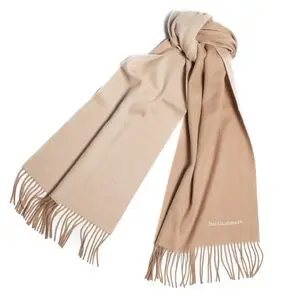 BEL CASHMERE Double Face Cashmere Scarf Camel And Cream - Brown