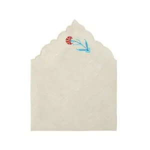KM HOME COLLECTION Turquoise Clove Set Of 4 Linen Napkin - Blue
