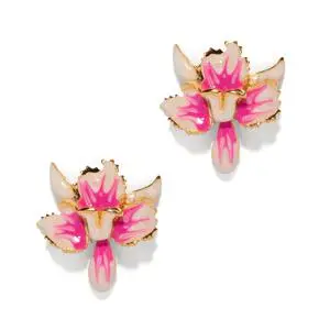 THE PINK REEF Tiny Magenta Orchid Earring - Pink