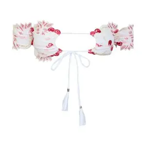 IVY SWIMWEAR Lani In Cherry Lace Bikini Top - White