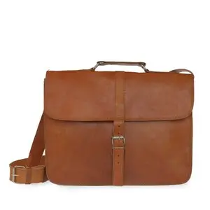 VIDA VIDA Vida Vintage Classic One Buckle Leather Messenger Bag - Brown