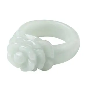 SEREE Rose Off Jade Ring - White