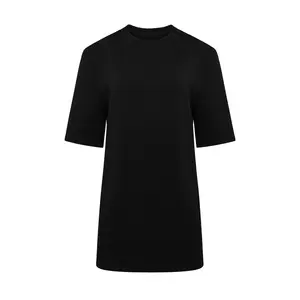MANDRAGORA Oversized Cotton Dress With Detachable Shoulder Pads– Raya - Black