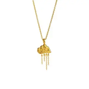 RIZE Monsoon Cloud & Rain Charm Necklace Vermeil - Gold