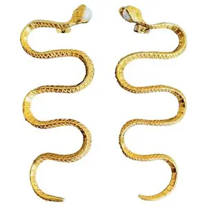 AKI ROC JEWELRY Inca Snake Earrings - Gold