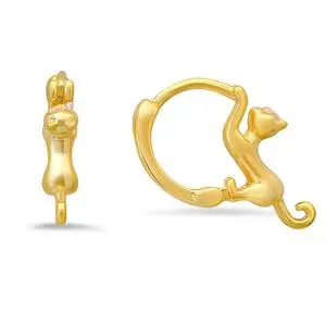 KYLIE HARPER Petite Kitty Cat Hoop Earrings - Gold