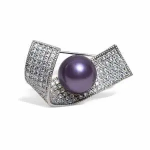 NINEMOO Violet Orbit Brooch - Silver