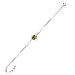 SPERO LONDON Sterling Four Leaves Clover Bracelet Mystic Green - Silver