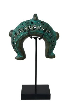 Botanical Boys Benin Bronze Bangle Two Zero Seven Three - Green