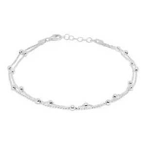 KAIZARIN Double Beaded Anklet - Silver