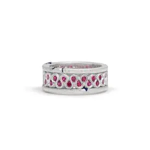 FRANCIS GREEN Blue / Red / Silver The Loop Ring