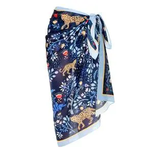 JESSIE ZHAO NEW YORK Beach Sarong Wrap Amazon Rainforest - Blue