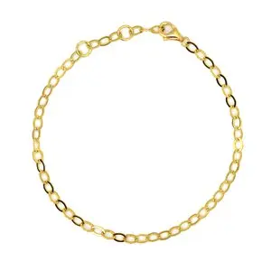 VICSTONENYC FINE JEWELRY Dainty Oval Chain Bracelet - Gold