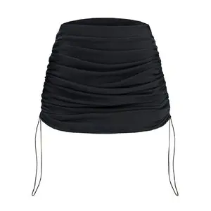 MONOSUIT Mini High-waist Ruched Minimalist Skirt Teeny - Black