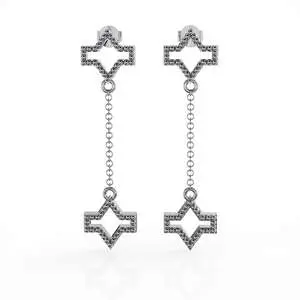 LINDA FIORE Starlite Earrings - Silver