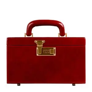 TIME RESISTANCE Large Leather Jewelry Box The Portrait Of Lady - Red