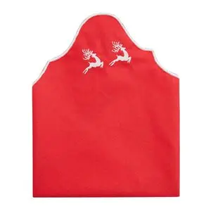 KM HOME COLLECTION Christmas Sleigh Embroidery Napkins Set Of 2 - Red