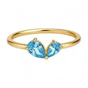 BELINDA JEWELZ Swiss Heart Toi Et Moi Birthstone Ring - Blue