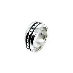 TG-JEWELLERY BY TAMARA GERVASIO Silver / Black The Square Band Sterling Silver Ring - Silver/black
