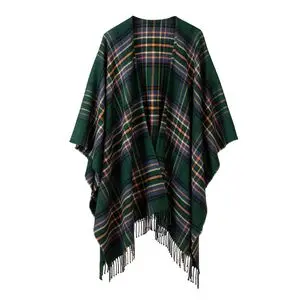 ARAMINTA CAMPBELL Amber Riverbank Lambswool Serape - Green