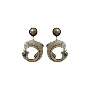 GISSA BICALHO Neutrals / Handmade Acrylic Earring Pisces - Black