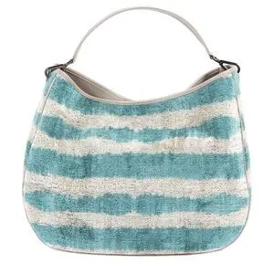 SJW BAGS LONDON Grey / Blue Garuda Velvet Ikat Bag Blue Grey - Grey/blue