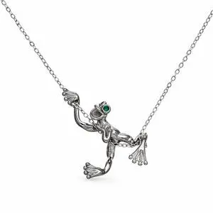 PEARL CODE Frog Statet Necklace - Silver