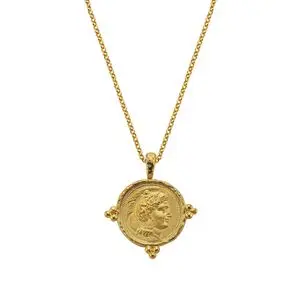 ASSUWA Hercules Plated Ancient Coin Necklace - Gold