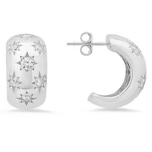 KYLIE HARPER Chunky Celestial Statet Hoop Earrings In Sterling - Silver