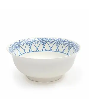 PINK HOUSE Fine Bone China Serving Bowl Palms - Blue