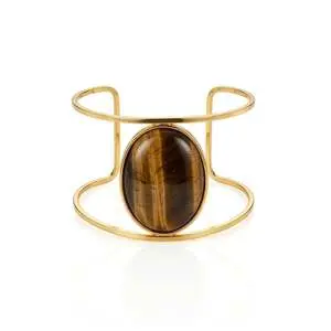 JAREDJAMIN Stella Cuff In Tiger's Eye - Brown