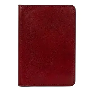 TIME RESISTANCE Small Leather Passport Holder In Gulliver's Travels - Red