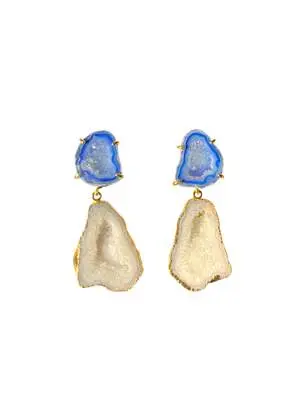 MAGPIE ROSE Blue / Grey Blue & Grey Cocktail Earrings - Blue/grey