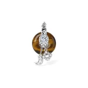 FREQNC ATELIER Ouroboros Charm Tiger’s Eye Solar Plexus Chakra - Brown