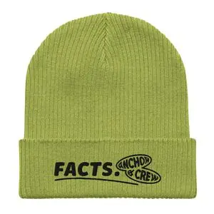 ANCHOR & CREW Leaf Facts Gen. Organic Cotton Embroidered Beanie - Green