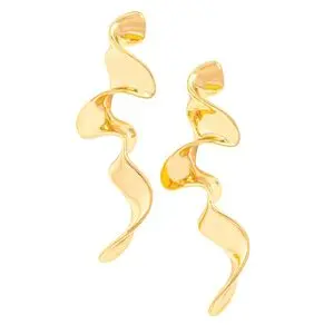 UCHI & SOTO Nami Long Wave Earrings - Gold