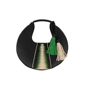 OTRERA Libertas & Green Leather Shoulder Bag - Black