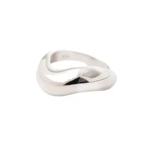 BELINDA JEWELZ Organic Wavy Chunky Ring - Silver
