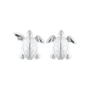 LILY CHARMED Sterling Turtle Stud Earrings Animal Earrings - Silver