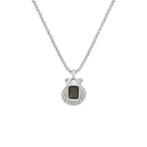 ZOË & MORGAN Brown / Silver Alara Necklace- Sterling Silver, Smokey Quartz - Brown/silver