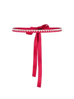 TIA DORRAINE Crystal-embellished Belt Fierce - Red