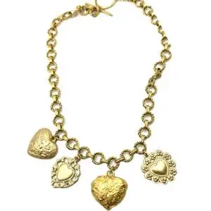 ACHALA HANDCRAFTED Heart Charm Necklace - Gold