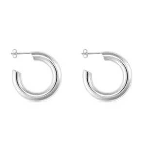 ELK & BLOOM 14k Plated Chunky Hoop Earrings - Silver