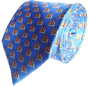 LAZYJACK PRESS Three Sheets To The Wind Tie - Blue