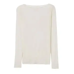 COVE Neutrals Boat Neck Cream Modal / Cashmere Base Layer - White