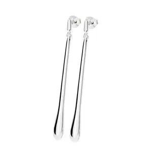 LUCY QUARTERMAINE Solid Sterling Long Drop Stud Earrings - Silver