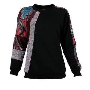 LALIPOP DESIGN Raglan Sweatshirt With Fabric Patches - Black