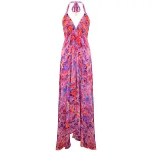 SOPHIA ALEXIA Fire Silk Maxi Ibiza Dress - Pink