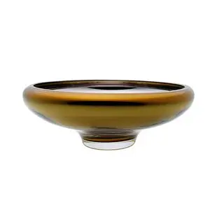 An&Angel Gold / Yellow Deco Large Centerpiece Bowl In Amber - Gold/yellow